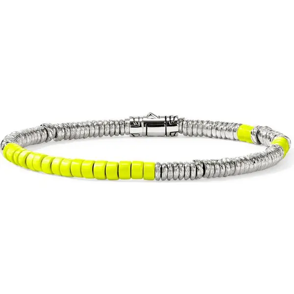 John Hardy Sterling Silver Heishi Bracelet - Silver/ Yellow