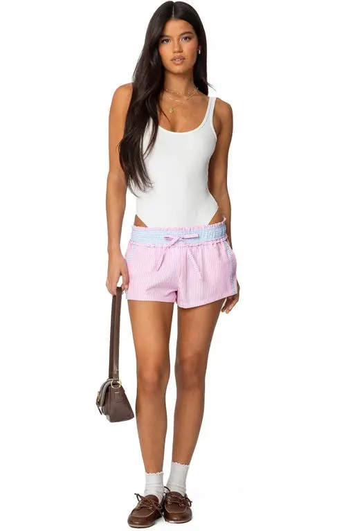 EDIKTED Evonne Open Back Rib Tank Bodysuit