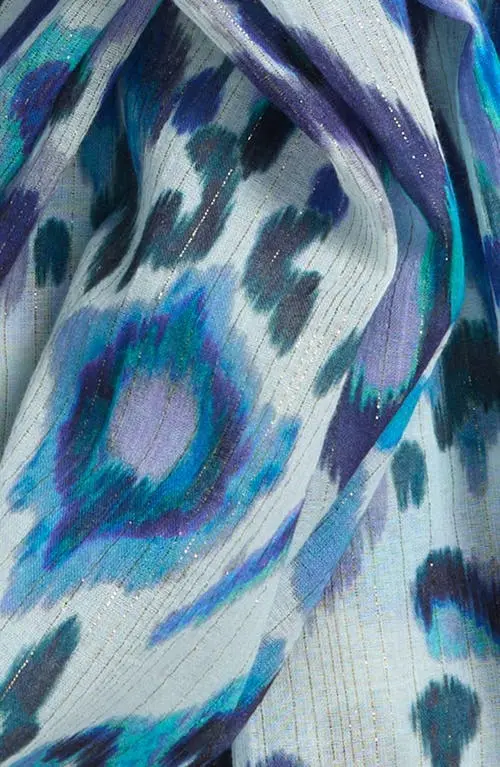 Echo Metallic Ikat Floral Scarf