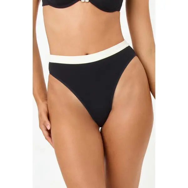 L*Space X Anthropologie Frenchi Bitsy Bikini Bottom - Black/cream