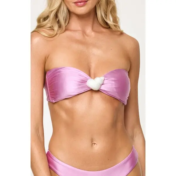 L*Space Luminescent Strapless Bikini Top - Mauve