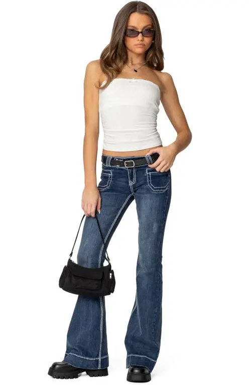EDIKTED Amarelle Lace Trim Tube Top
