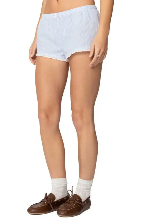 EDIKTED Danna Pinstripe Shorts - Light-blue