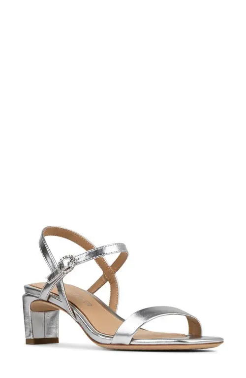 DONALD PLINER Block Heel Sandal - Silver