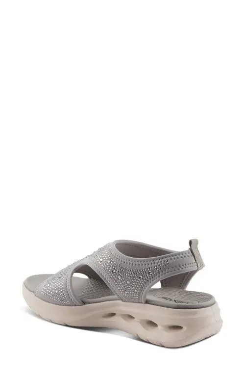 SPRING STEP SHOES Gosselin Rhinestone Wedge Sandals - Grey