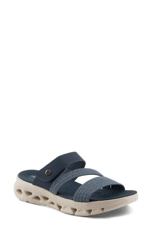SPRING STEP SHOES Galvanesa Platform Wedge Slide Sandal - Navy