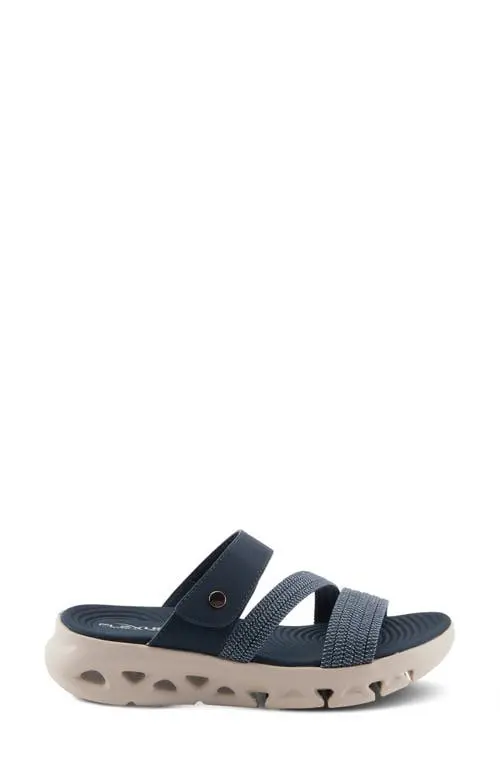 SPRING STEP SHOES Galvanesa Platform Wedge Slide Sandal - Navy