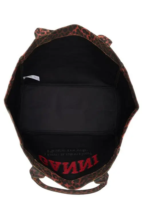 GANNI Xxl Leopard Print Shopper