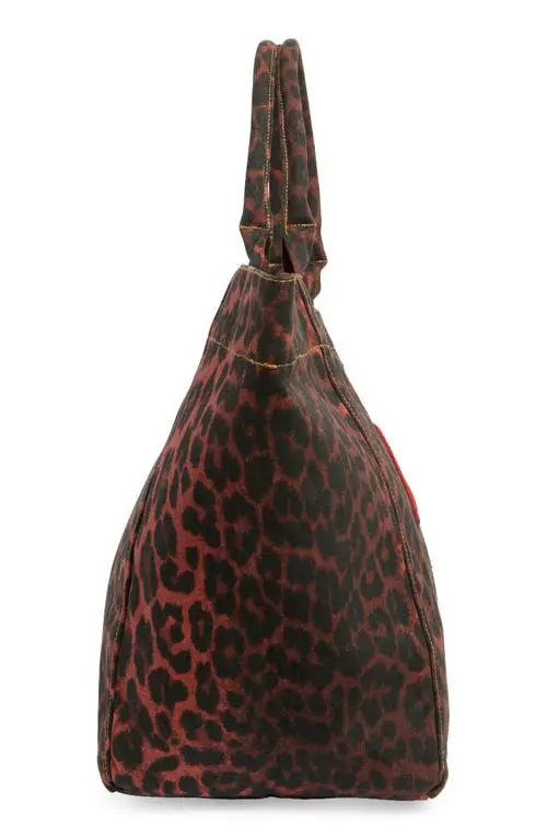 GANNI Xxl Leopard Print Shopper