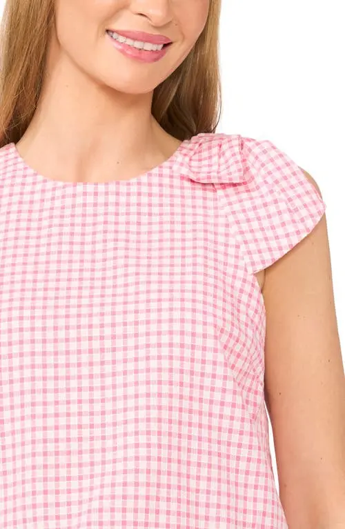 CECE DUPRAZ Gingham Bow Shoulder Top - Confetti