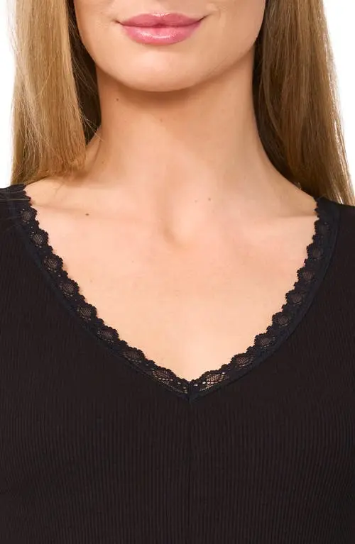CECE DUPRAZ Lace Trim Rib Tank