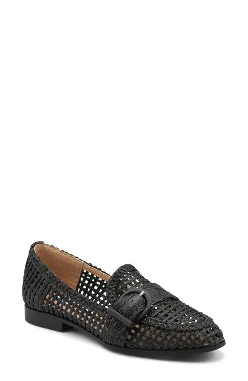 CHARLES DAVID Follies Raffia Loafer - Black