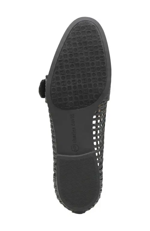 CHARLES DAVID Follies Raffia Loafer - Black