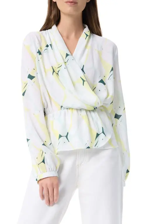 DO BY DEE OCLEPPO Margot Abstract Print Faux Wrap Peplum Top