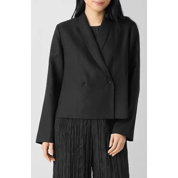Eileen Fisher Shawl Collar Double Breasted Jacket