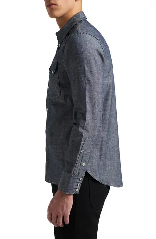 LEEM 101 Western Chambray Snap-up Shirt - Dry