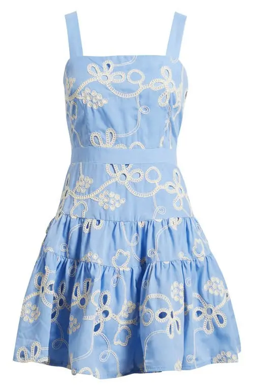 Sam Edelman Rope Embroidery Mini Dress - Light Blue | Editorialist