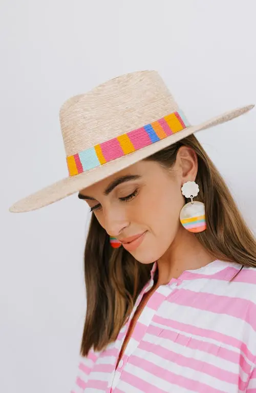 SUNSHINE TIENDA Marta Palm Straw Sun Hat