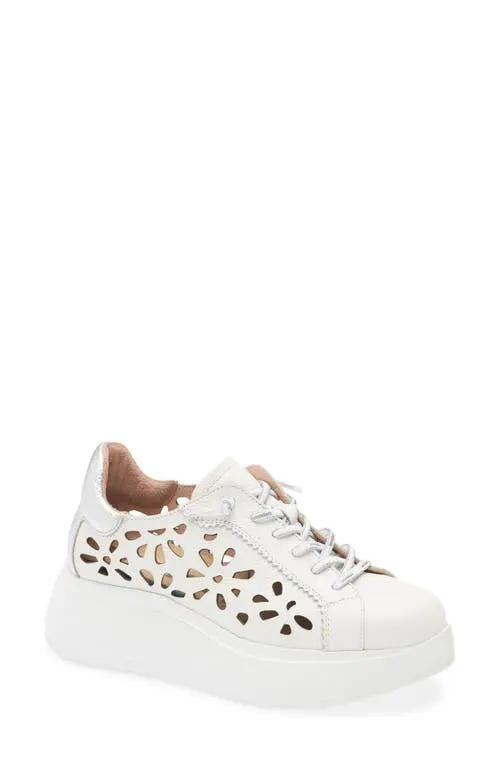 WONDERS Perforated Leather Platform Sneakers