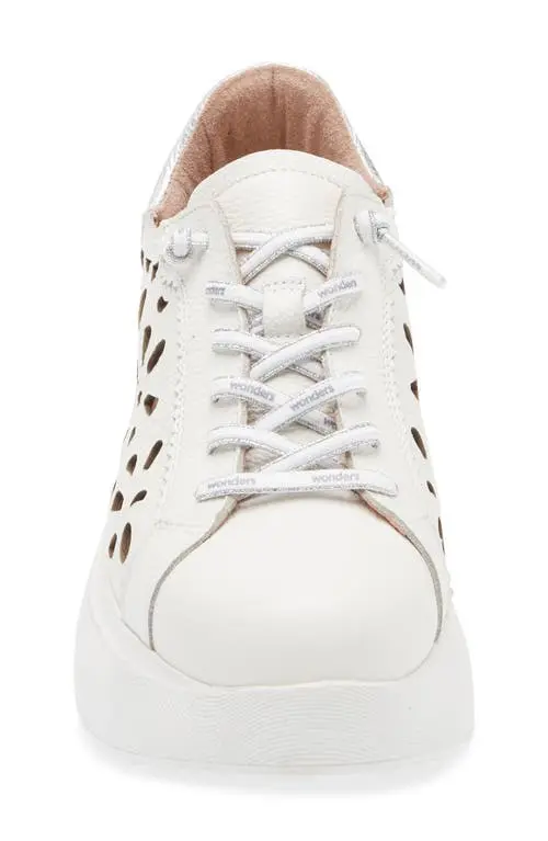 WONDERS Perforated Leather Platform Sneakers