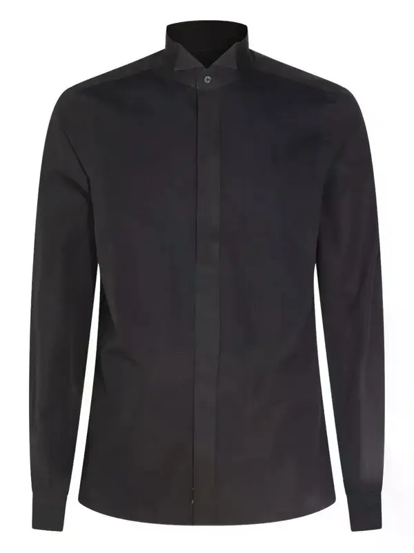 Canali Cotton Tuxedo Shirt - Black