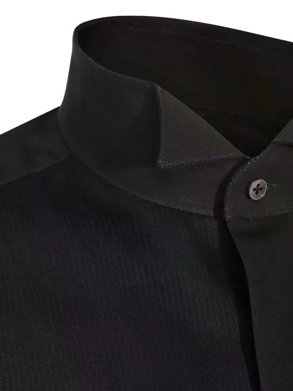 Canali Cotton Tuxedo Shirt - Black