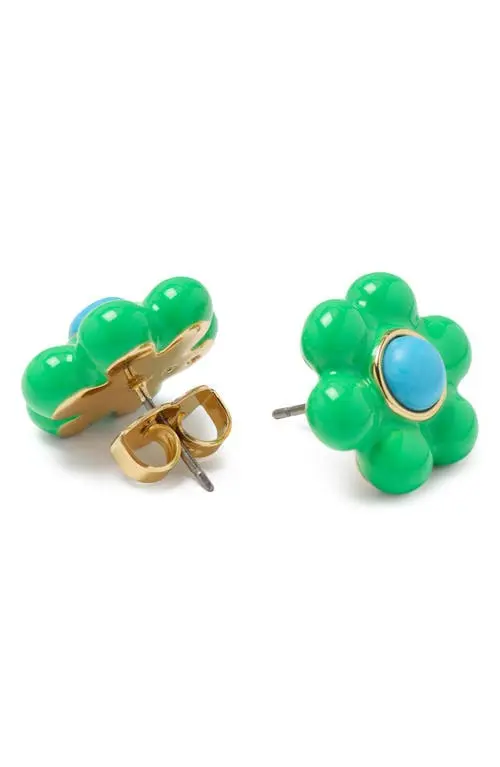Kate Spade New York Petal Puff Stud Earrings - Green Multi/gold