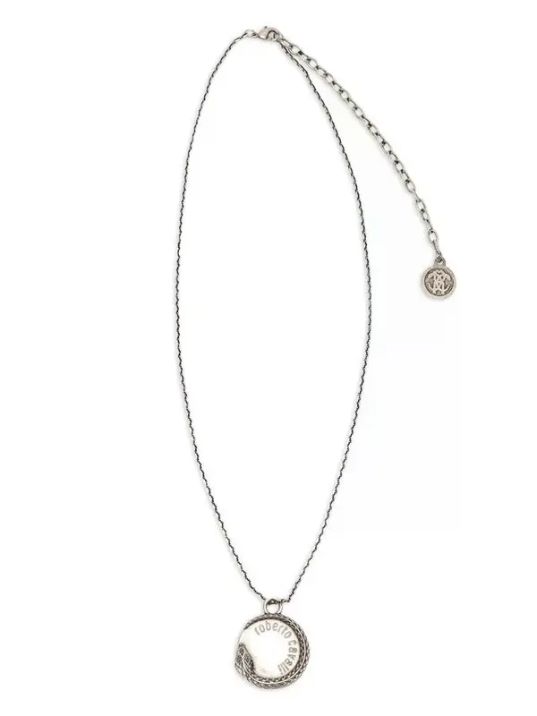 Roberto Cavalli Logo-charm Necklace - Silver