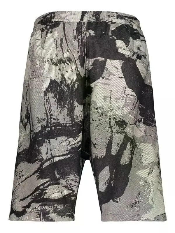 ISO.POETISM Cotton Printed Shorts - Black
