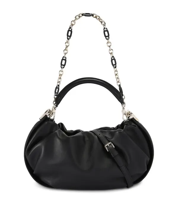 ROGER VIVIER Medium Leather Choc Royal Shoulder Bag