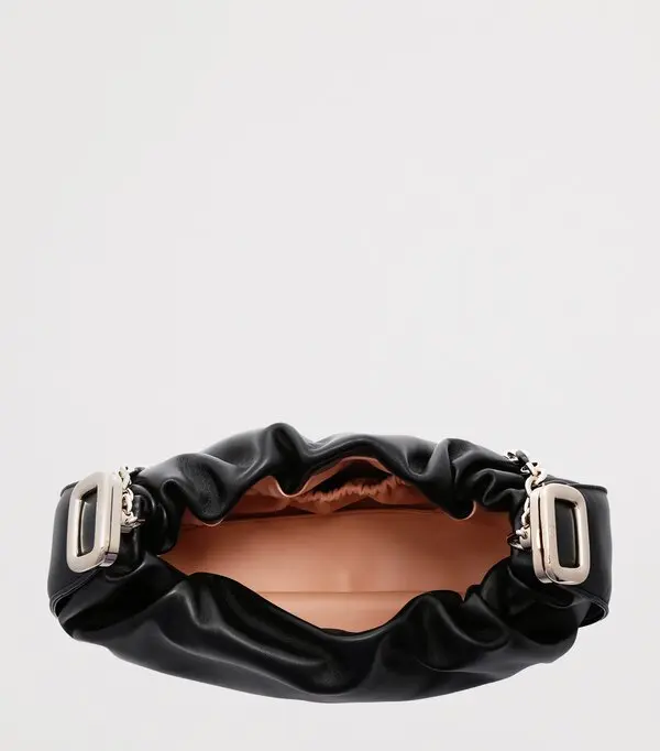 ROGER VIVIER Medium Leather Choc Royal Shoulder Bag