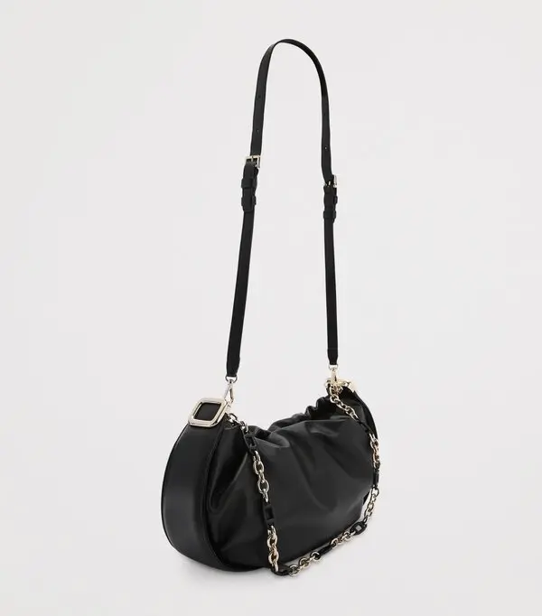 ROGER VIVIER Medium Leather Choc Royal Shoulder Bag
