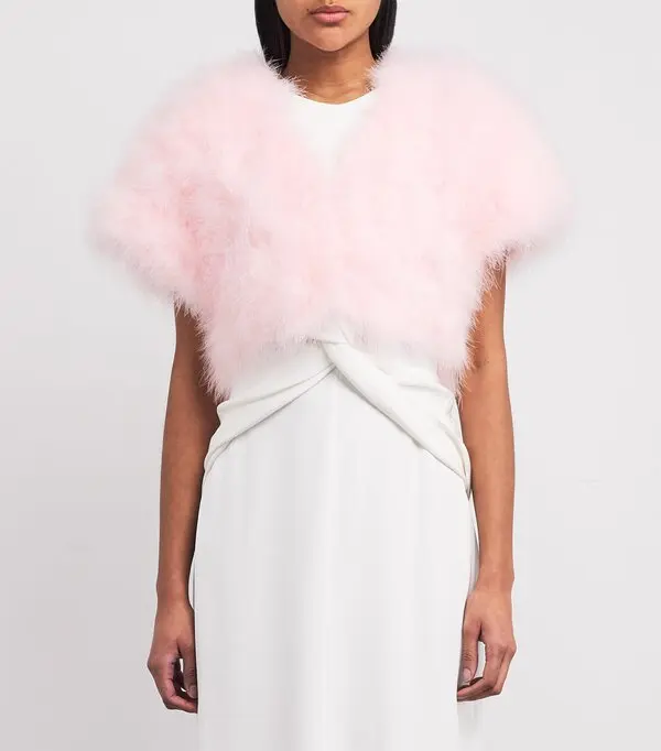 YVES SALOMON Feather Bolero Jacket