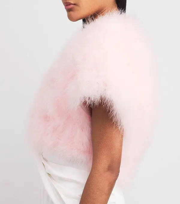 YVES SALOMON Feather Bolero Jacket