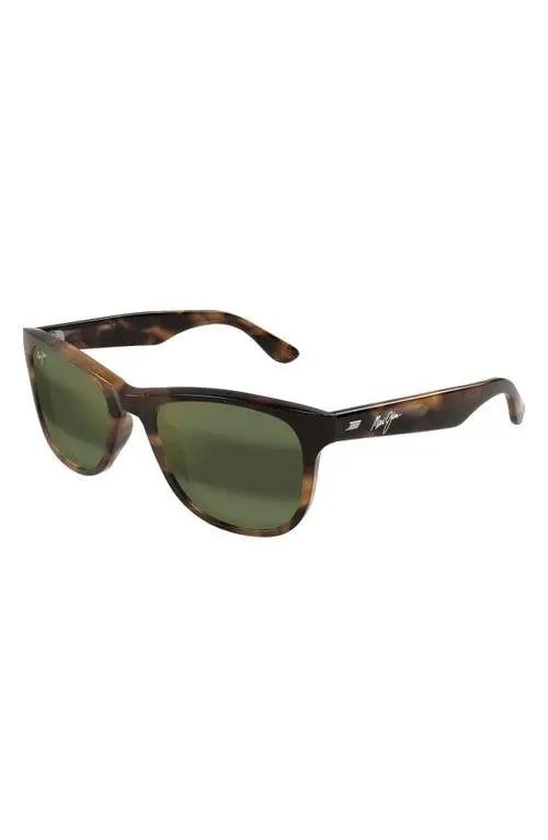 Maui Jim Kikonia Xl Wraparound Rectangular Sunglasses - Brown