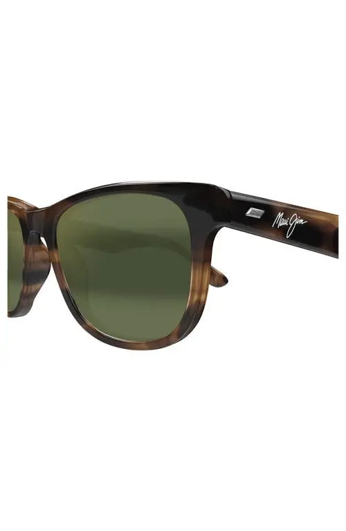 Maui Jim Kikonia Xl Wraparound Rectangular Sunglasses - Brown