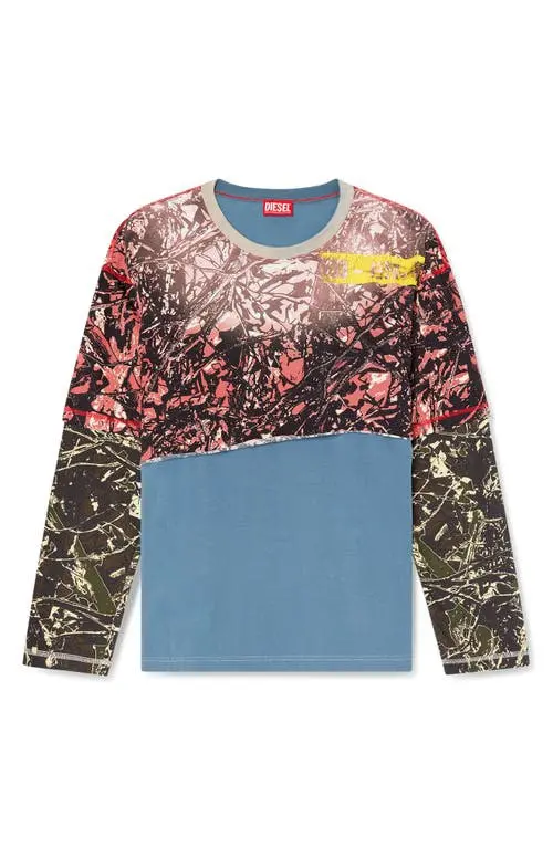 DIESEL® T-besh Camouflage Overlay Long Sleeve T-shirt