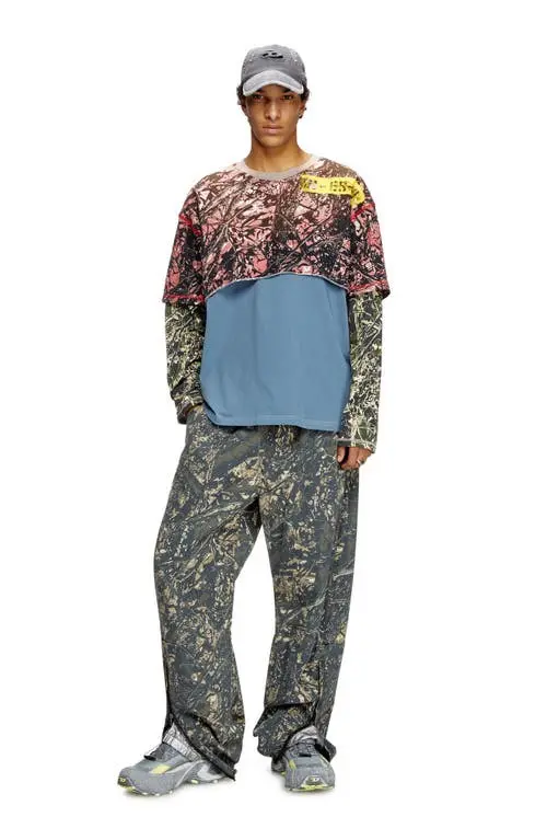 DIESEL® T-besh Camouflage Overlay Long Sleeve T-shirt