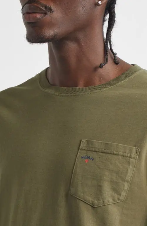 NOAH Core Logo Pocket Tee - Army Green