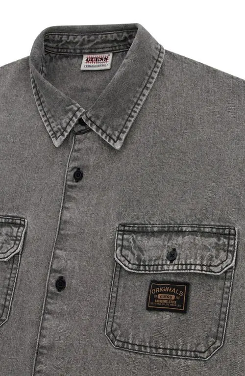 GUESS ORIGINALS Go Boxy Denim Short Sleeve Button-up Shirt