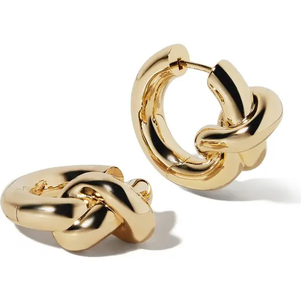 JENNIFER FISHER Knot Huggie Hoop Earrings - Yellow Gold