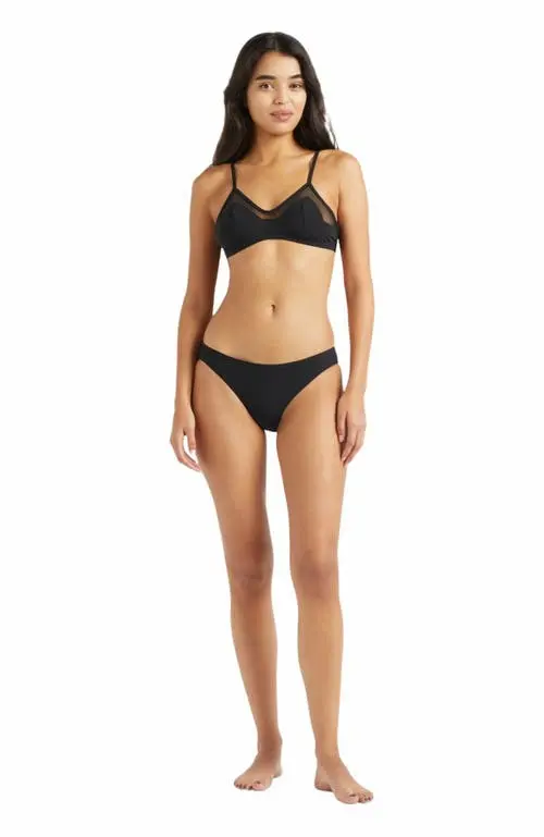 Vilebrequin Solid Bra-style Bikini Top With Sheer Inlay - Noir