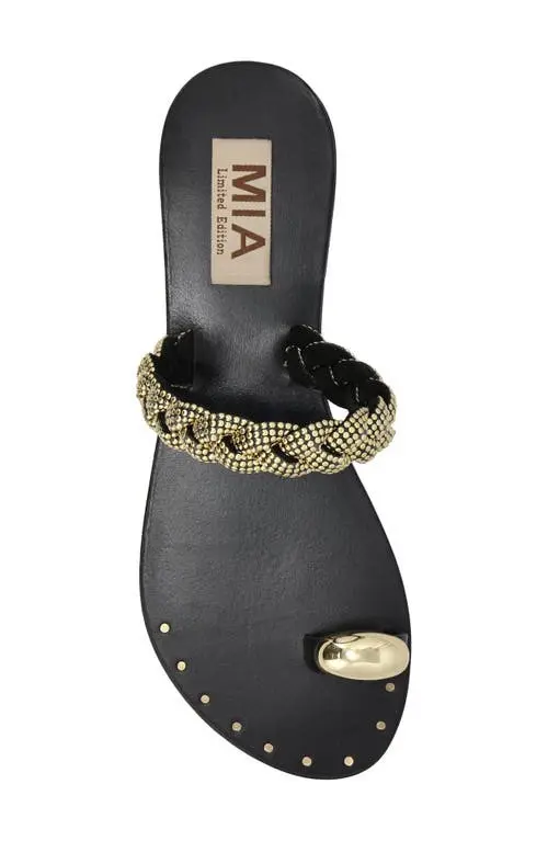 Mia Toya Toe Loop Sandal - Black