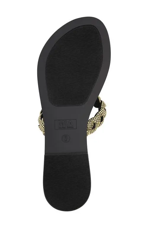 Mia Toya Toe Loop Sandal - Black