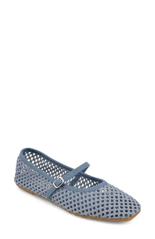Mia Kora Mary Jane Flat - Denim Wove