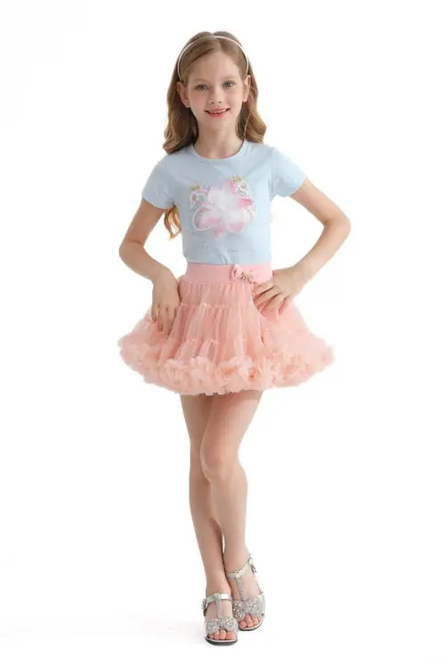 MIMI TUTU Bow Tulle Skirt - Blush