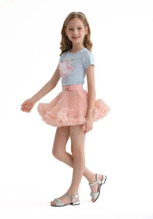 MIMI TUTU Bow Tulle Skirt - Blush