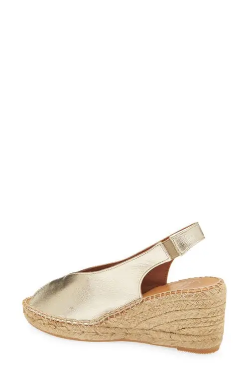 TONI PONS Laila Peep Toe Wedge Espadrille - Platinum