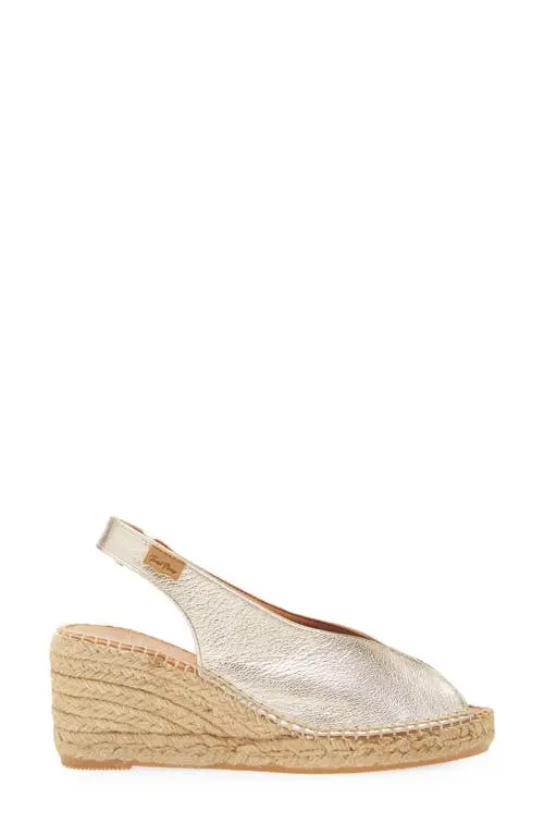 TONI PONS Laila Peep Toe Wedge Espadrille - Platinum