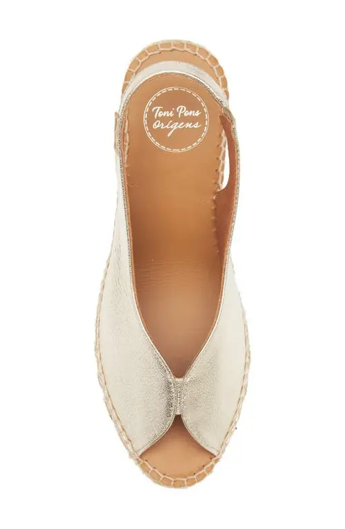 TONI PONS Laila Peep Toe Wedge Espadrille - Platinum